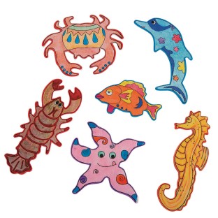 Buy Wood Sea Life Magnets Craft Kit (Pack of 12) at S&S Worldwide