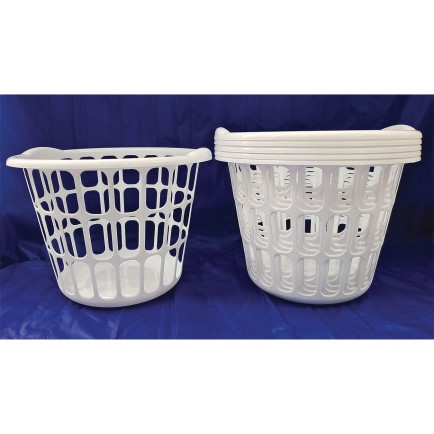 Buy One Bushel Plastic Laundry Baskets, 14.5” Round x 12.5” H (Set of 6 ...