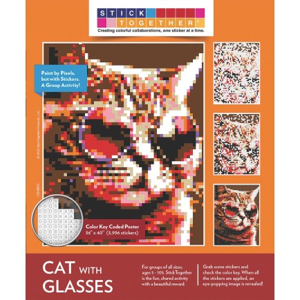 Buy Collaborative Sticker Mosaic, Cat with Glasses at S&S Worldwide