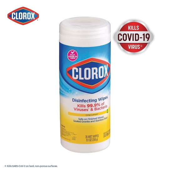 Clorox Disinfecting Wipes, Bleach-Free Cleaning Wipes - Crisp Lemon, 35 ...