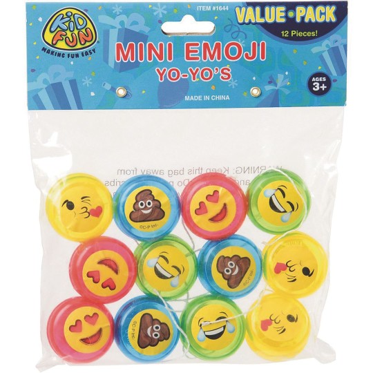 Buy Mini Emoji Yo-Yo Pack (Pack of 12) at S&S Worldwide