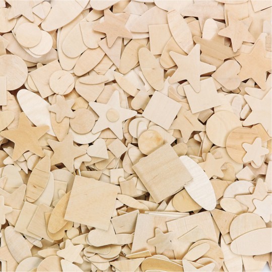 Buy Wood Shapes, 7 Designs (Pack of 1000) at S&S Worldwide