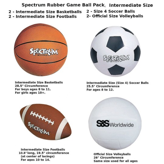 Buy Spectrum™ Rubber Game Ball Easy Pack Intermediate at S&S Worldwide