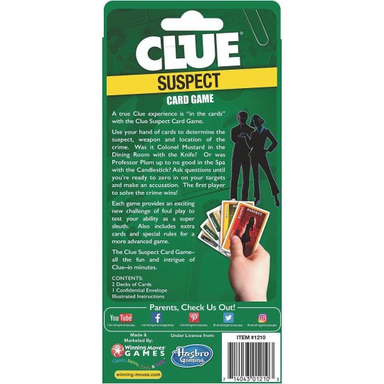 Buy Hasbro® Clue Suspect Card Game at S&S Worldwide