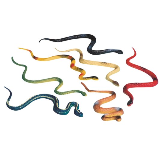 Buy Multicolored Plastic Snakes, Assorted Sizes (Pack of 24) at S&S ...