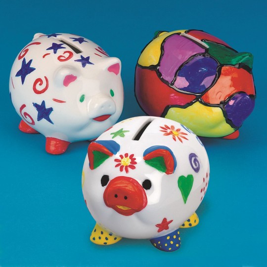 Piggy Banks Craft Kit (Pack of 12) | DIY Coin Banks at S&S