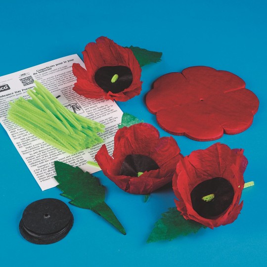 Remembrance Poppies Craft Kit (Pack of 50) | Memorial Craft Kit