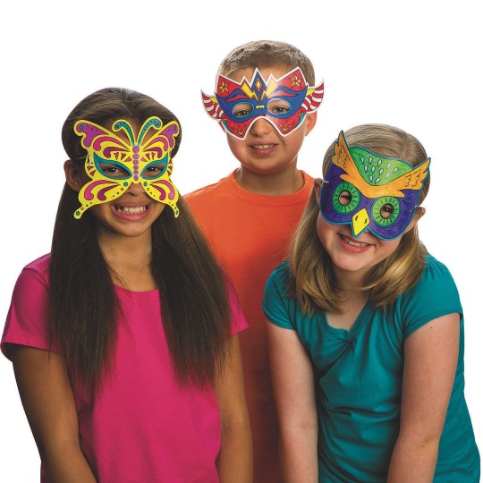 Color-Me™ Butterfly Half Masks (Pack of 24) | Nature Themed Mask Making