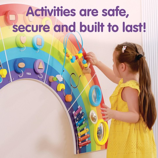 Rainbow Activity Wall Panel | Colorful Interactive Wall Toy