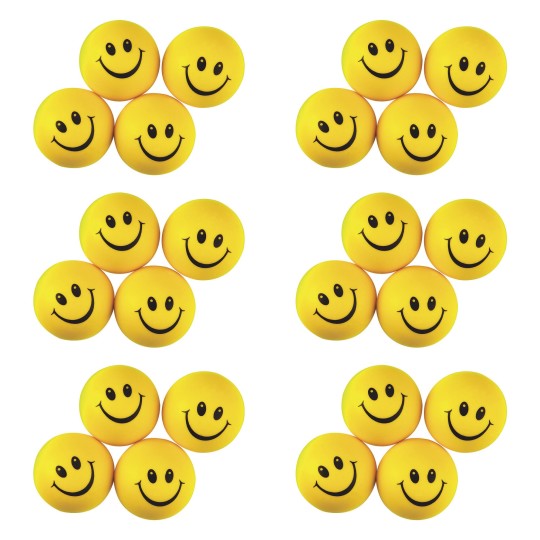 Smiley Face Stress Squeeze Balls (Pack of 24) | Stress Relief Balls