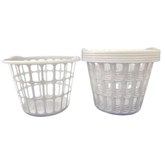 Buy One Bushel Plastic Laundry Baskets, 14.5” Round x 12.5” H (Set of 6 ...