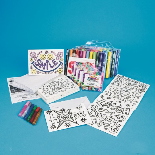 Good Vibes Velvet Art Cards Craft Kit, 48-Pack | Inspirational Art Activity