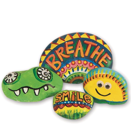 Silly Stones Craft Kit (Pack of 48) | DIY Craft Stones for Peacefulness