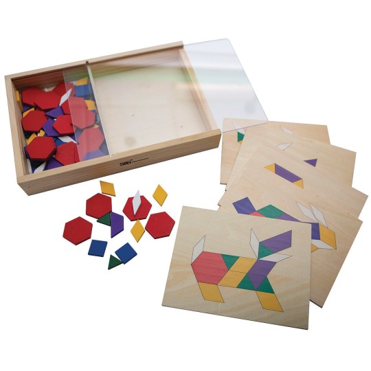 Buy Pattern Blocks and Board Set with 10 Pattern Boards and 100 Tile ...