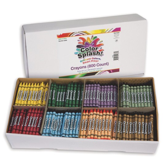 Buy Color Splash!® Crayons - 8 Colors (Box of 800) at S&S Worldwide
