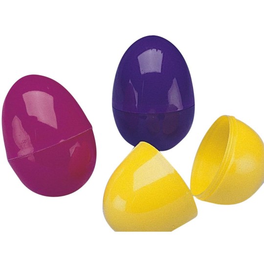Buy Split Plastic Eggs, 3-1/2" (Pack of 72) at S&S Worldwide