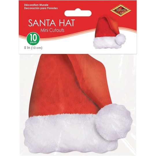 Buy Mini Santa Hat Cutouts (Set of 10) at S&S Worldwide