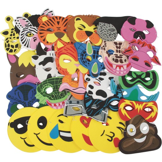 Buy Foam Mask Animal Foam Mask Variety Pack (Pack of 60) at S&S Worldwide