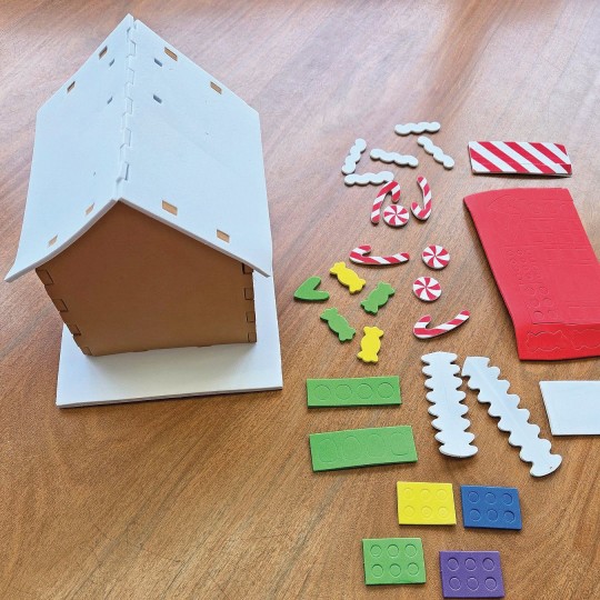 Foam Gingerbread Houses Craft Kit (Pack of 12) | Holiday Craft Kit